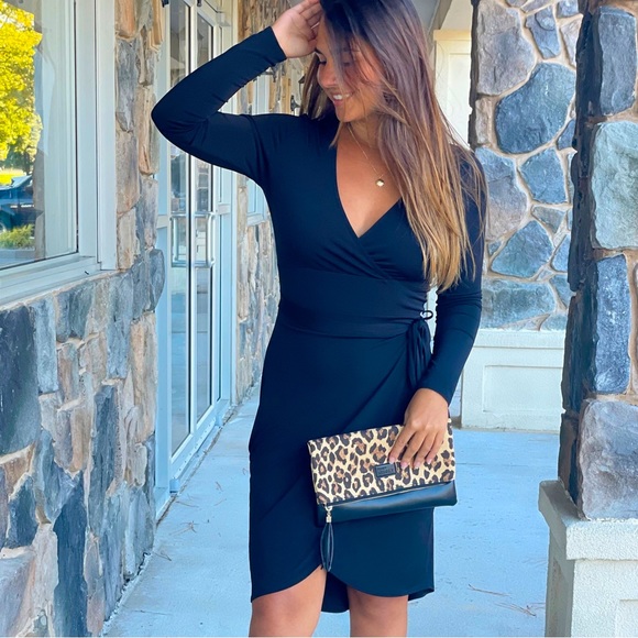 Veronica M | Dresses | Veronica M Black Wrap Dress | Poshmark